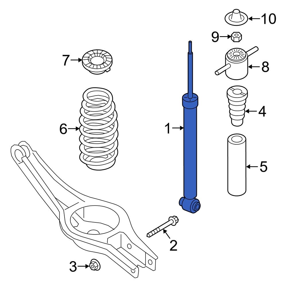 Hyundai OE 55307J9UB0 - Rear Suspension Shock Absorber