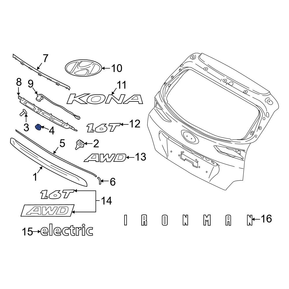 Hyundai OE 873131C000 - Tail Light Nut