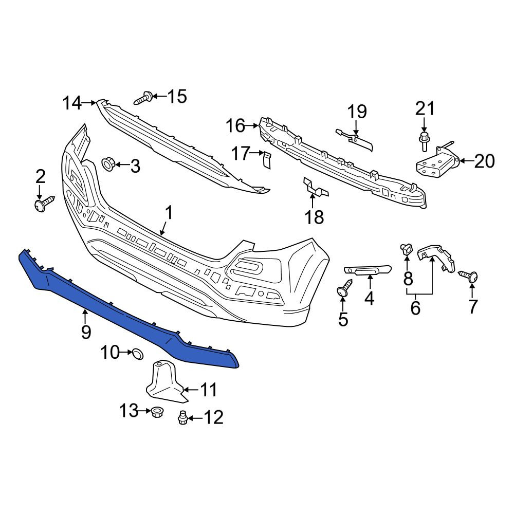 Hyundai OE 86696J9000 - Rear Upper Bumper Trim