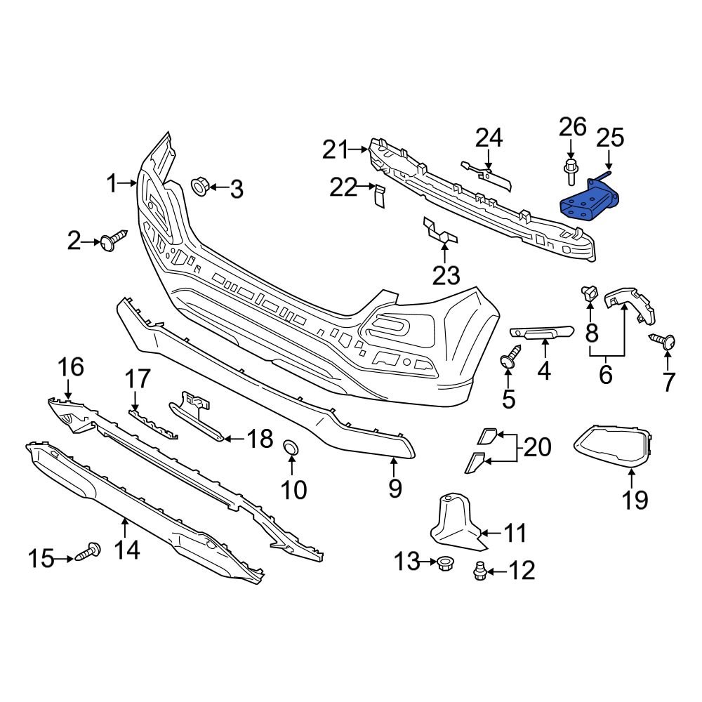 Hyundai OE 86642J9000 - Rear Right Bumper Impact Bar Bracket