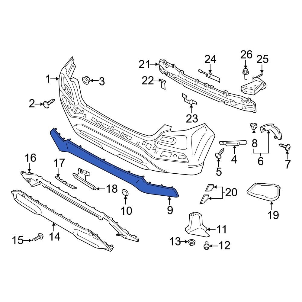Hyundai OE 86696J9000 - Rear Upper Bumper Trim