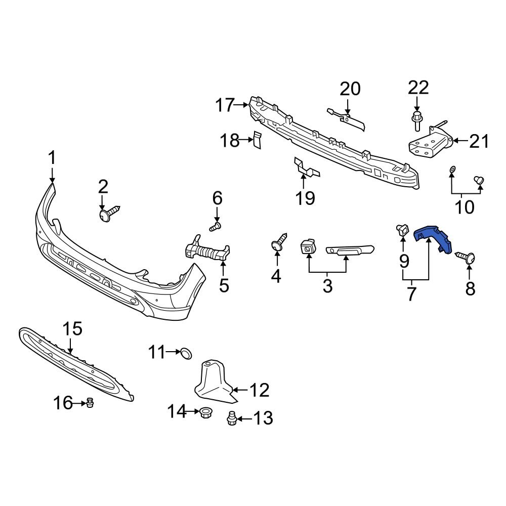 Hyundai OE 86613J9BA0 - Rear Left Outer Bumper Cover Bracket