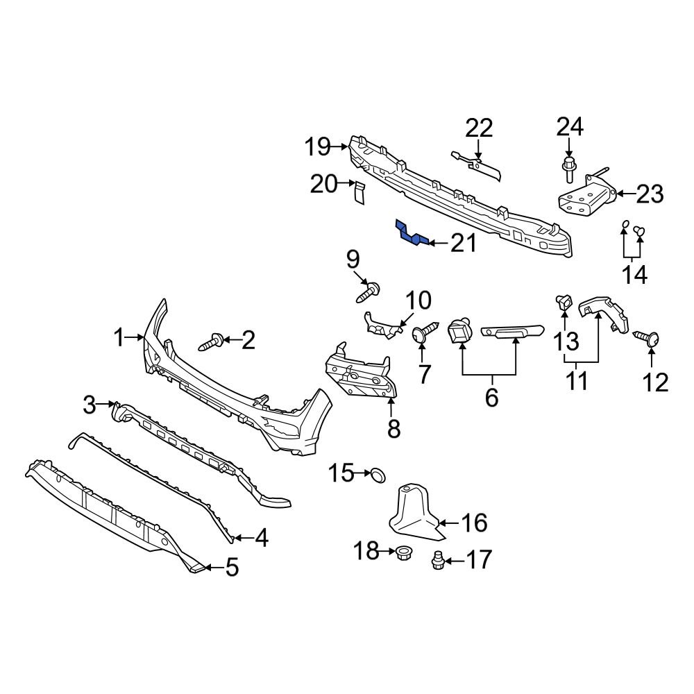 Hyundai OE 86637J9000 - Rear Lower Bumper Impact Bar Brace