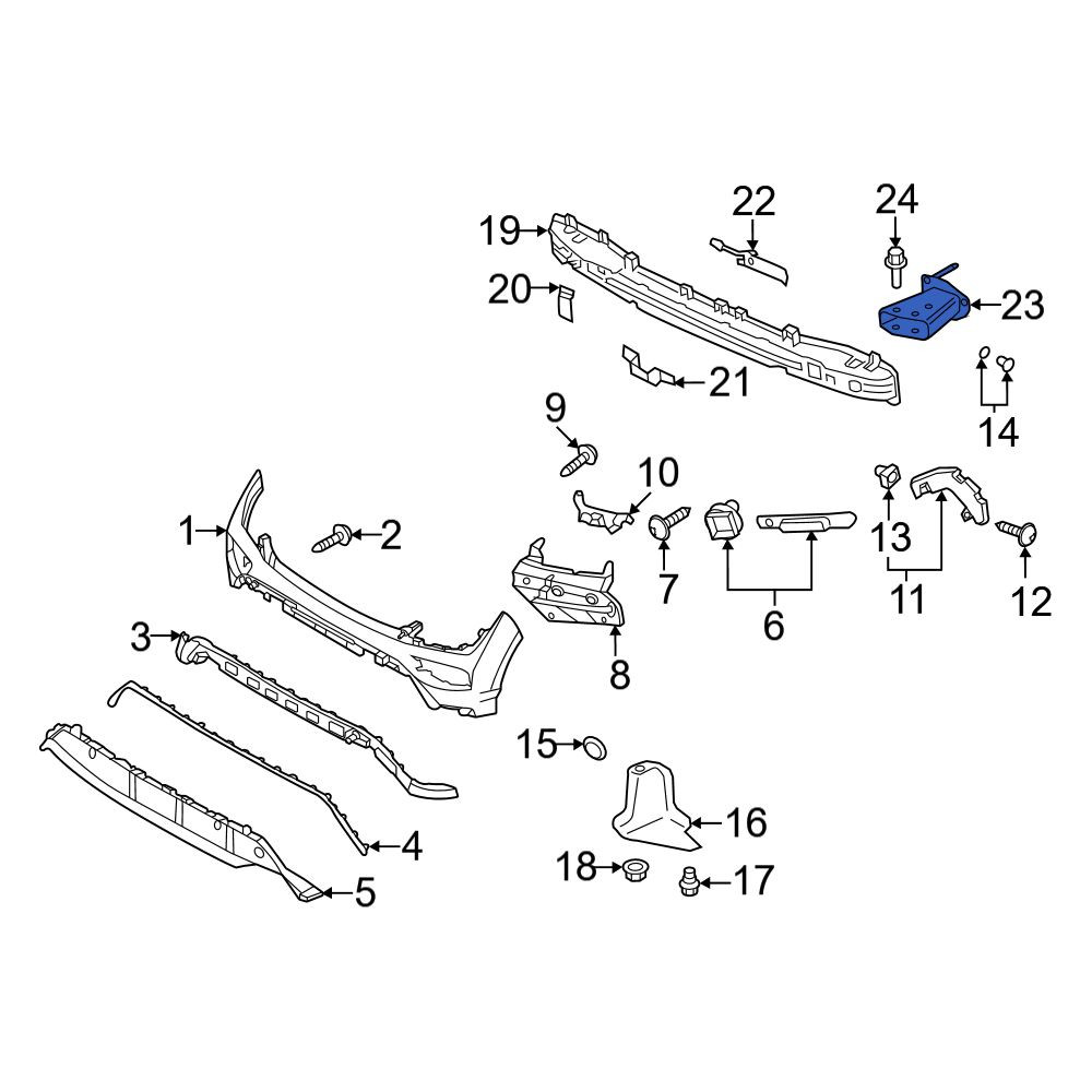 Hyundai OE 86642J9000 - Rear Right Bumper Impact Bar Bracket