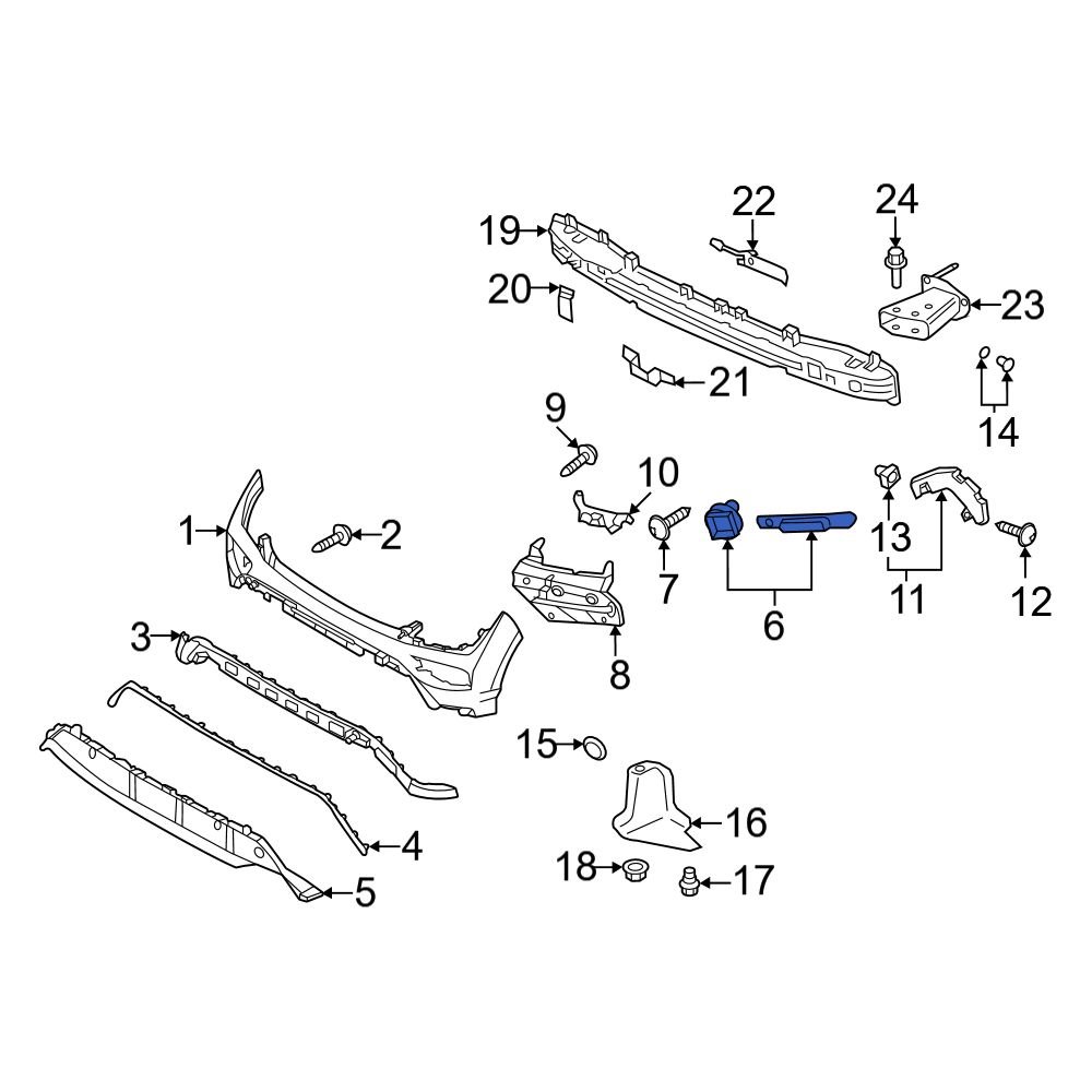 Hyundai OE 86651J9BA0 - Rear Left Bumper Cover Bracket