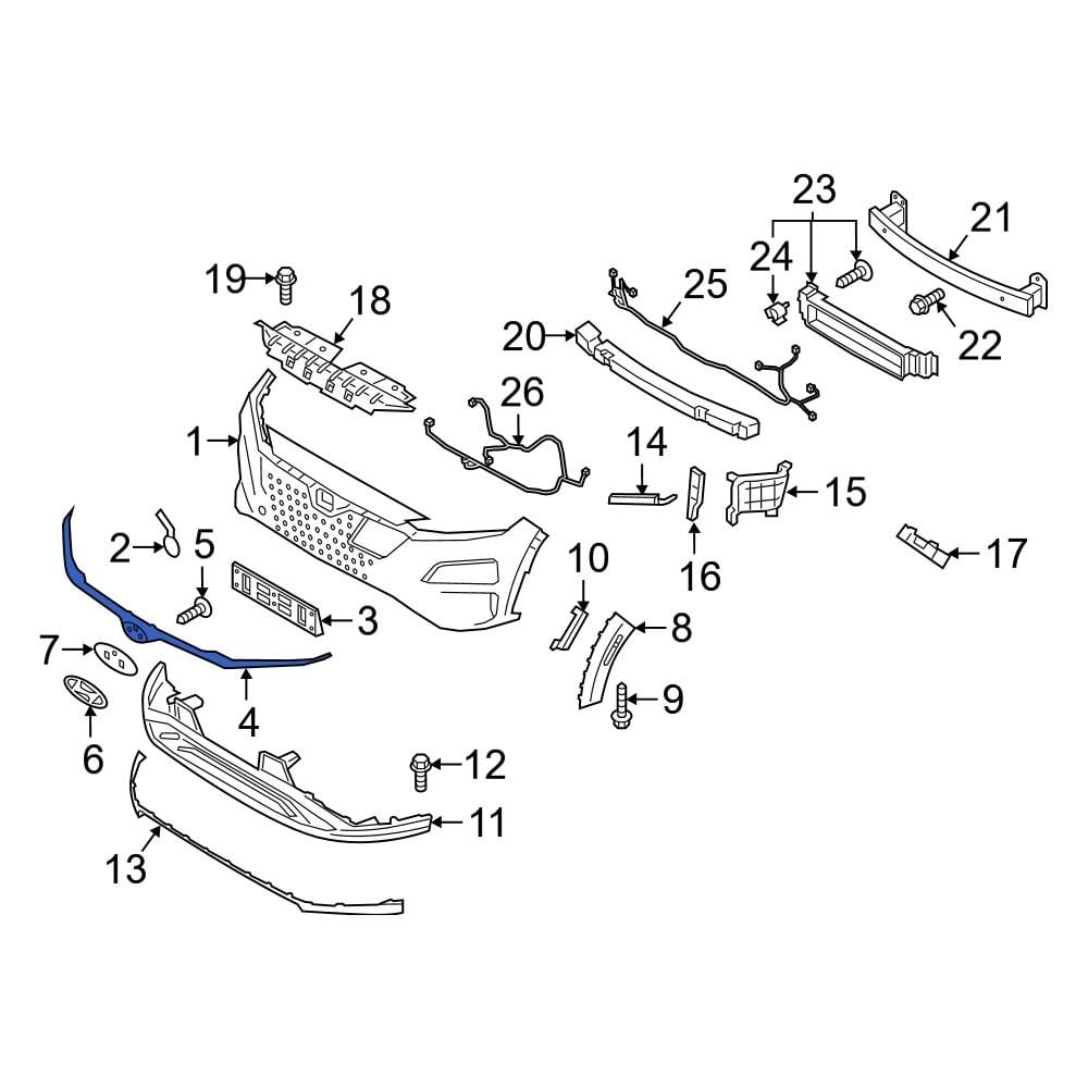 Hyundai OE 86566K4000 - Front Upper Bumper Trim