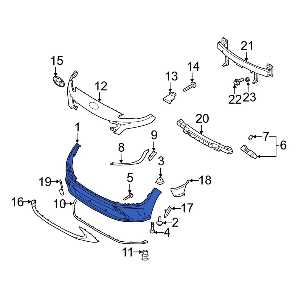 Hyundai OE 86510J9CC0AS - Front Lower Bumper Cover