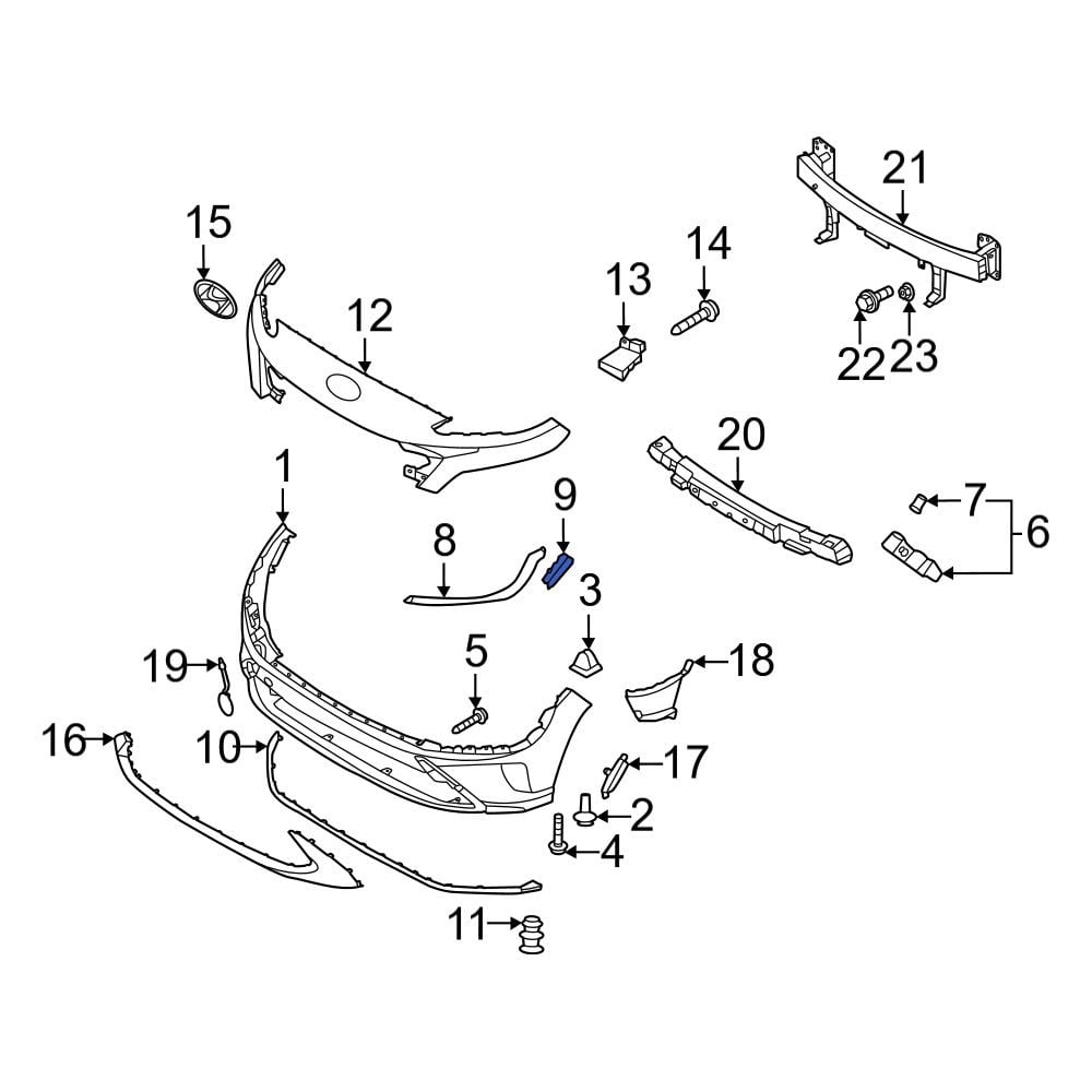Hyundai OE 865A7J9CA0 - Front Left Lower Inner Bumper Cover Bracket