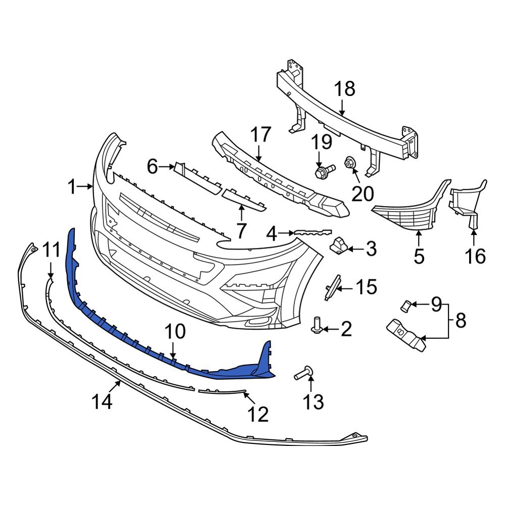 Hyundai OE 86512J9NA0 - Front Lower Bumper Cover