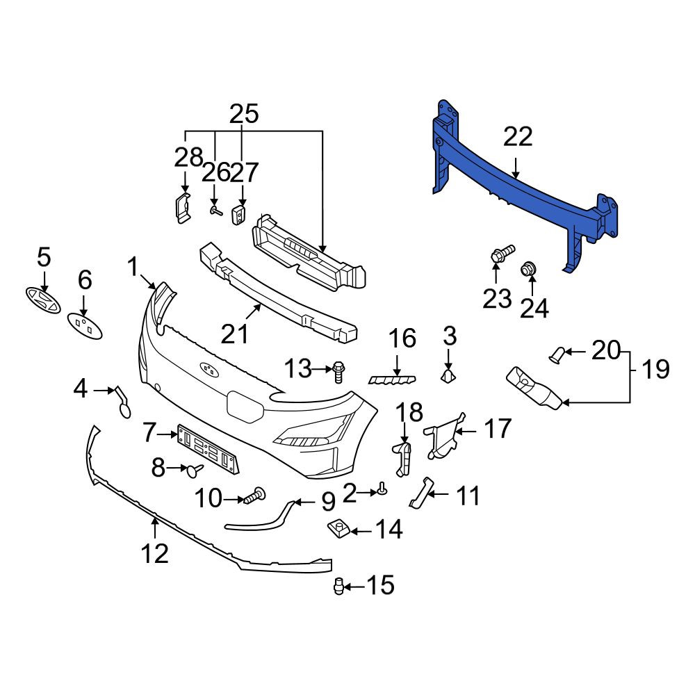 Hyundai OE 64900K4100 - Front Bumper Impact Bar