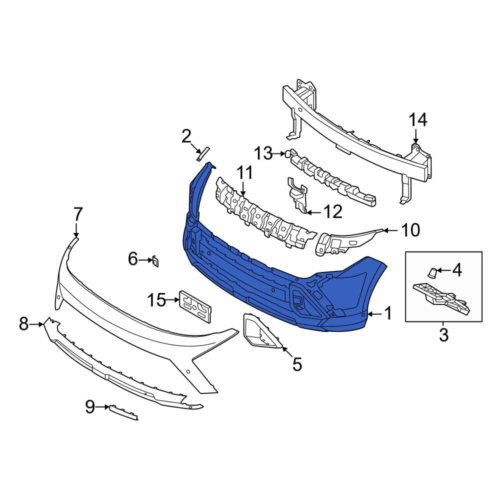Hyundai OE 86510BE100AS - Front Upper Bumper Cover