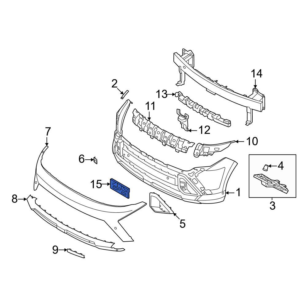 Hyundai OE 86529BE200 - Front License Plate Bracket