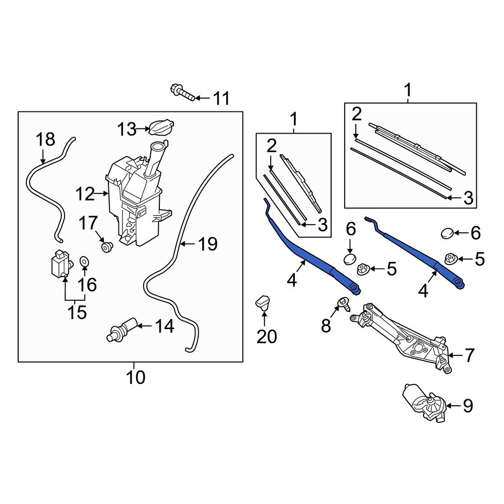 Hyundai OE 98321BE000 - Front Right Wiper Arm