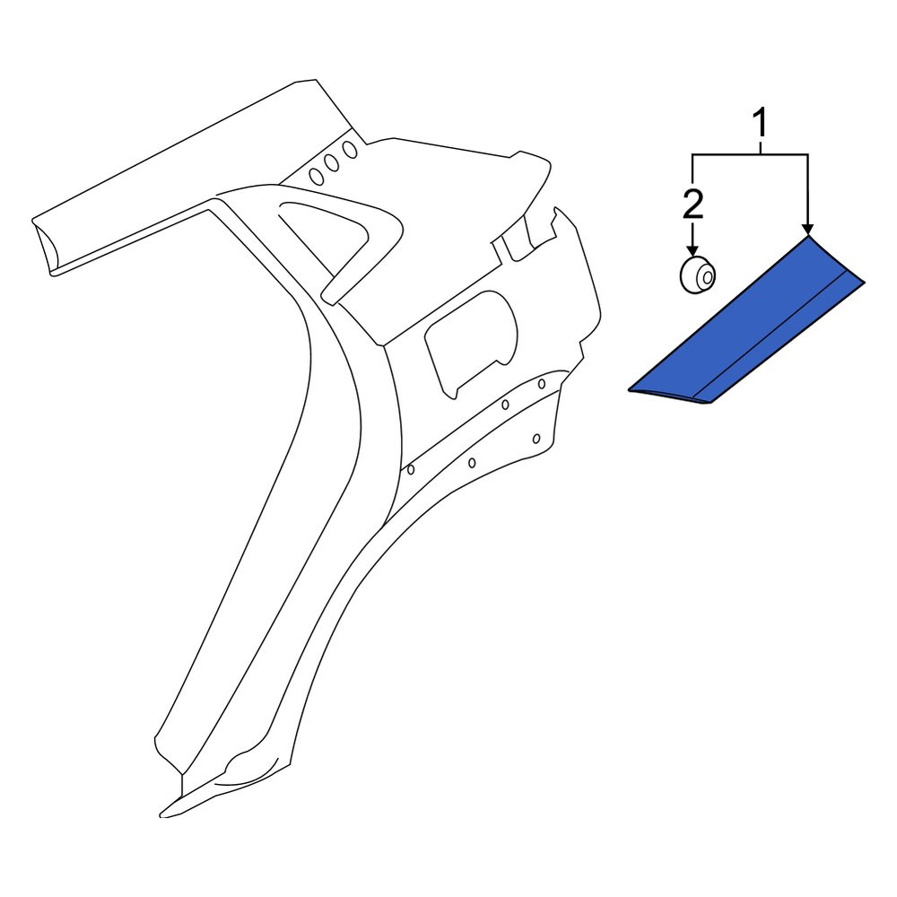 Hyundai OE 87712BE010 - Front Right Wheel Arch Molding