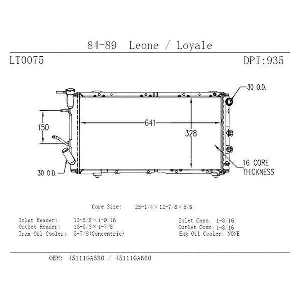 iD Select® RAD935 - Crossflow Engine Coolant Radiator with Transmission ...