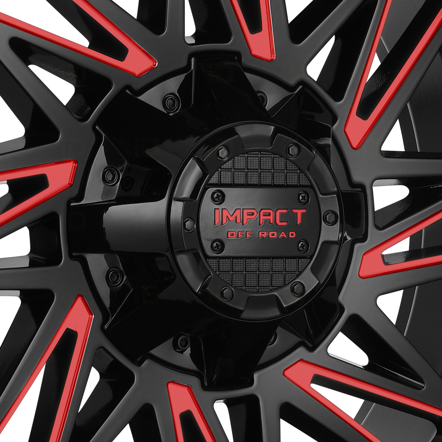 IMPACT OFF-ROAD® 814 Wheels - Gloss Black with Red Milled Accents Rims