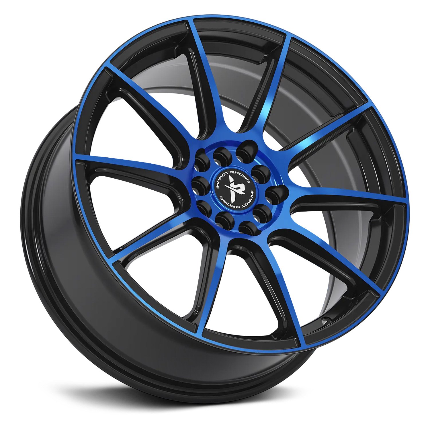 IMPACT RACING® 502 Wheels - Gloss Black with Machined Blue Face Rims