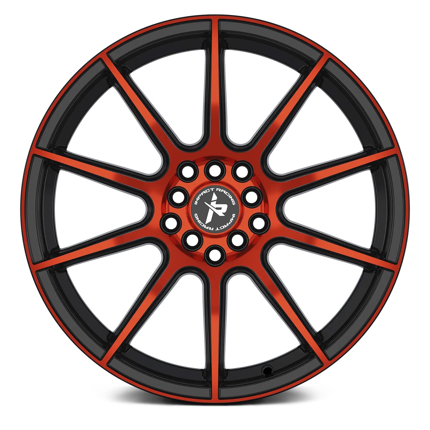 IMPACT RACING® 502 Wheels - Gloss Black with Machined Red Face Rims ...