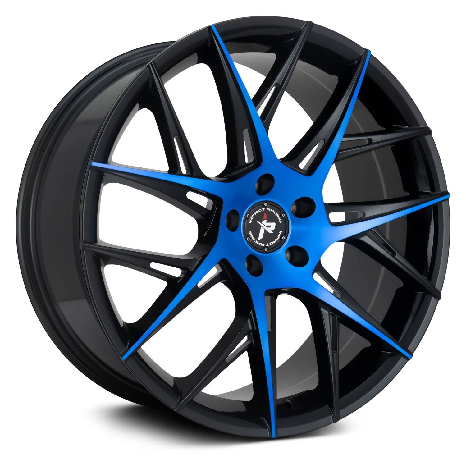 IMPACT RACING® 603 Wheels - Gloss Black with Machined Blue Face Rims ...