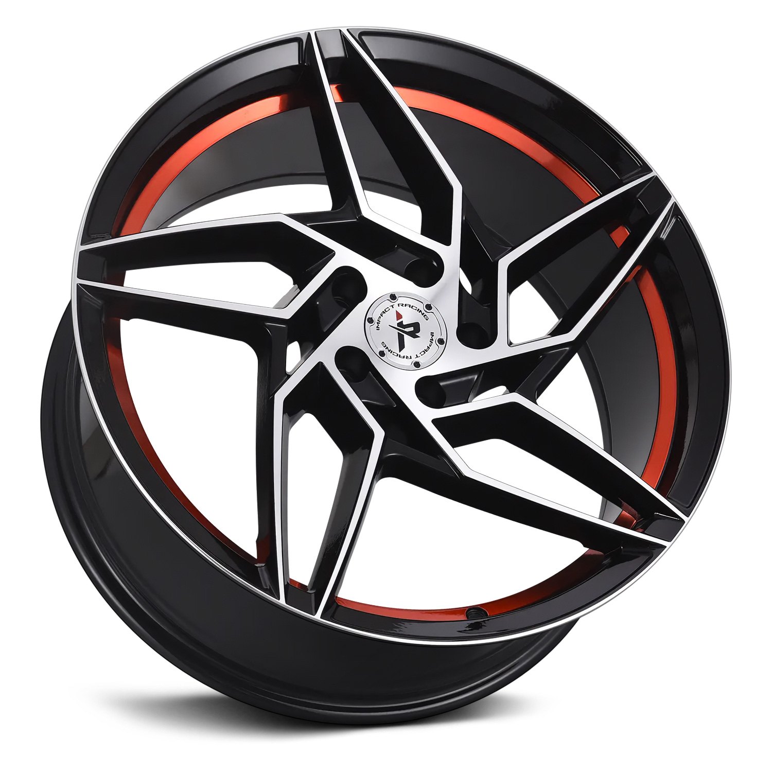 IMPACT RACING® 605 Wheels - Gloss Black with Machined Face and Red ...