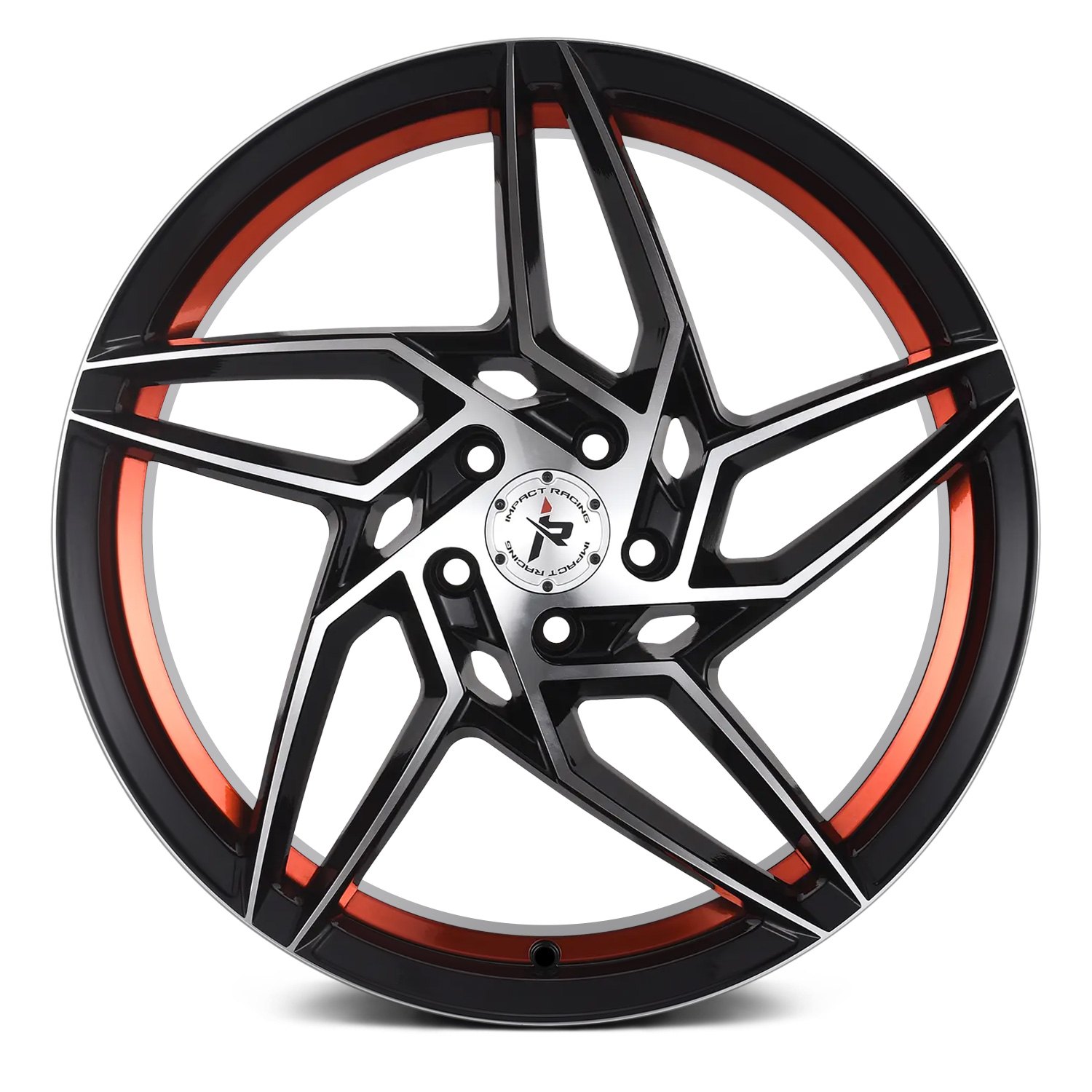 IMPACT RACING® 605 Wheels - Gloss Black with Machined Face and Red ...