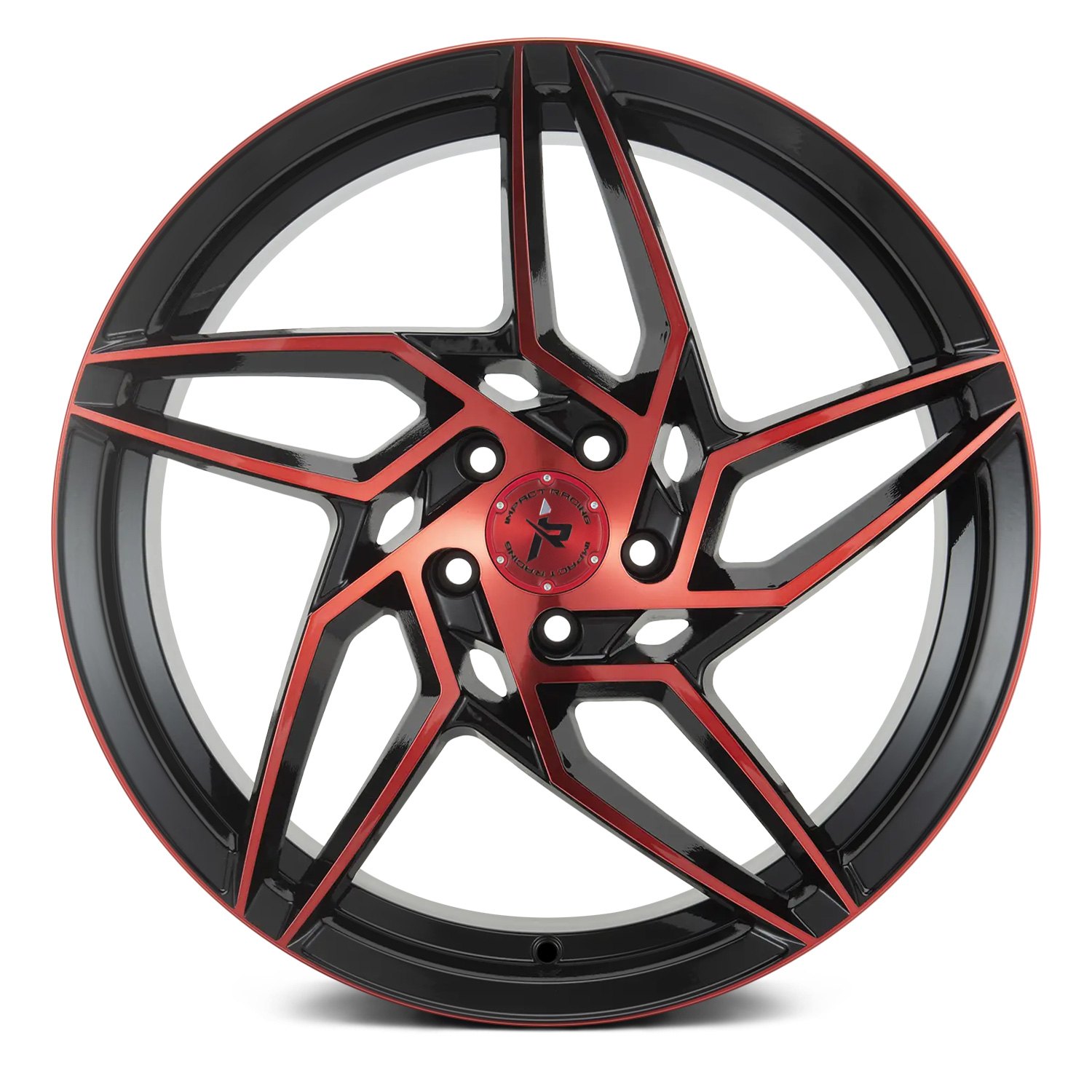 IMPACT RACING® 605 Wheels - Gloss Black with Machined Red Face Rims