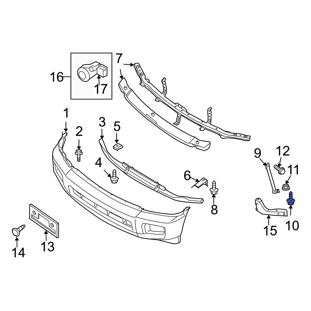 Infiniti OE 0145600421 - Front Bumper Impact Absorber Screw
