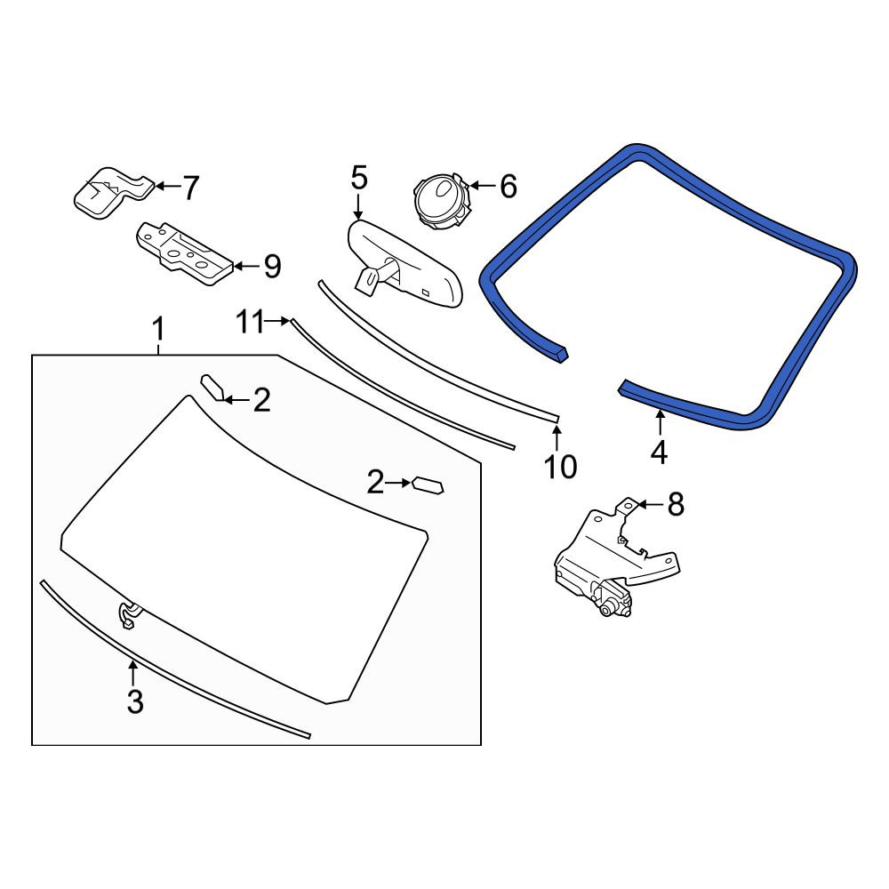 Infiniti OE G2G1689900 - Windshield Seal