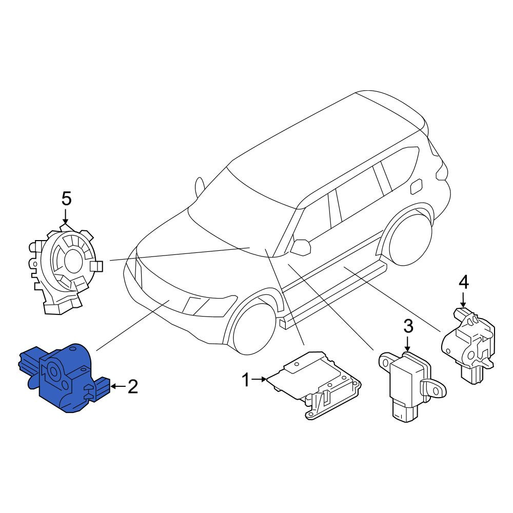 Infiniti OE 988303JA8A - Rear Air Bag Impact Sensor
