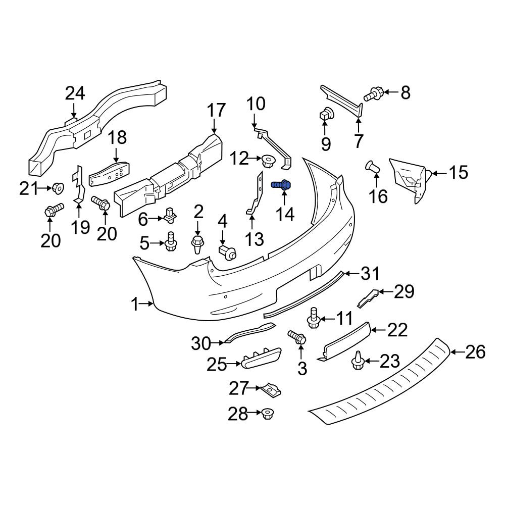 Infiniti OE 01121N6041 - Bumper Cover Bolt