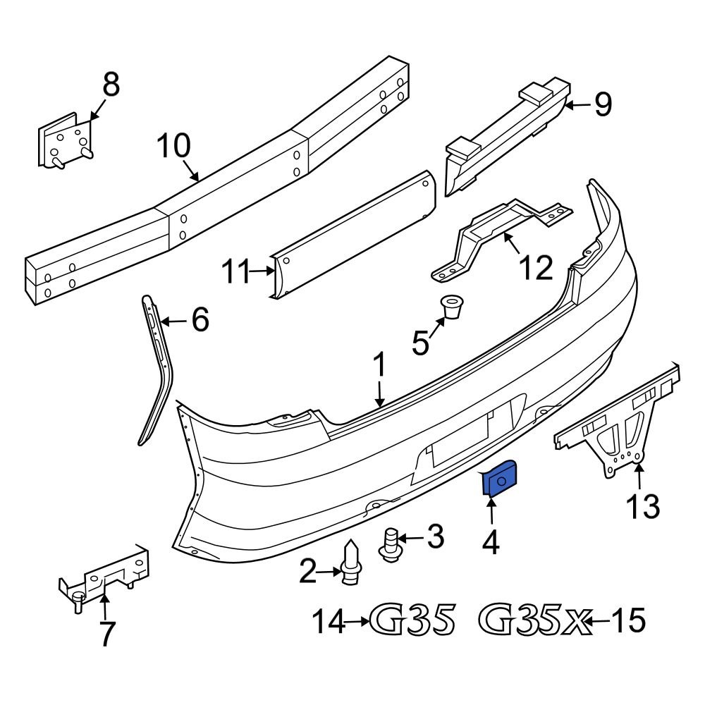 Infiniti OE 0124101051 - Bumper Cover Nut