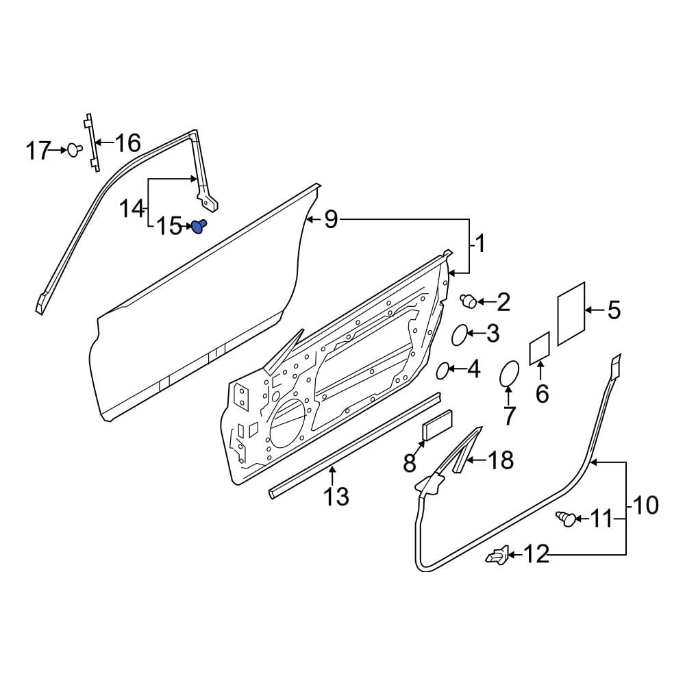 Infiniti OE 0155301A50 - Front Bumper Cover Retainer