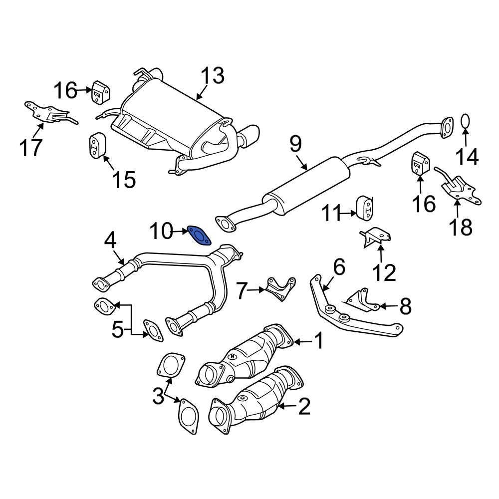 Infiniti OE 2069265J00 - Exhaust Crossover Gasket