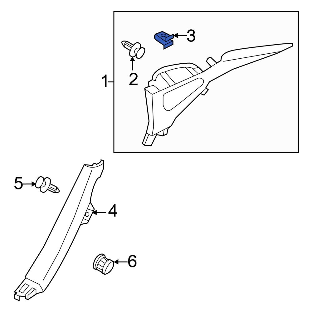 Infiniti OE 0155400061 - Upper Body A-Pillar Trim Panel Clip
