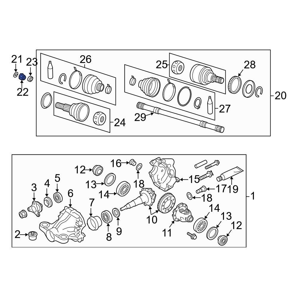 Infiniti OE 402624GA0D - CV Intermediate Shaft Nut