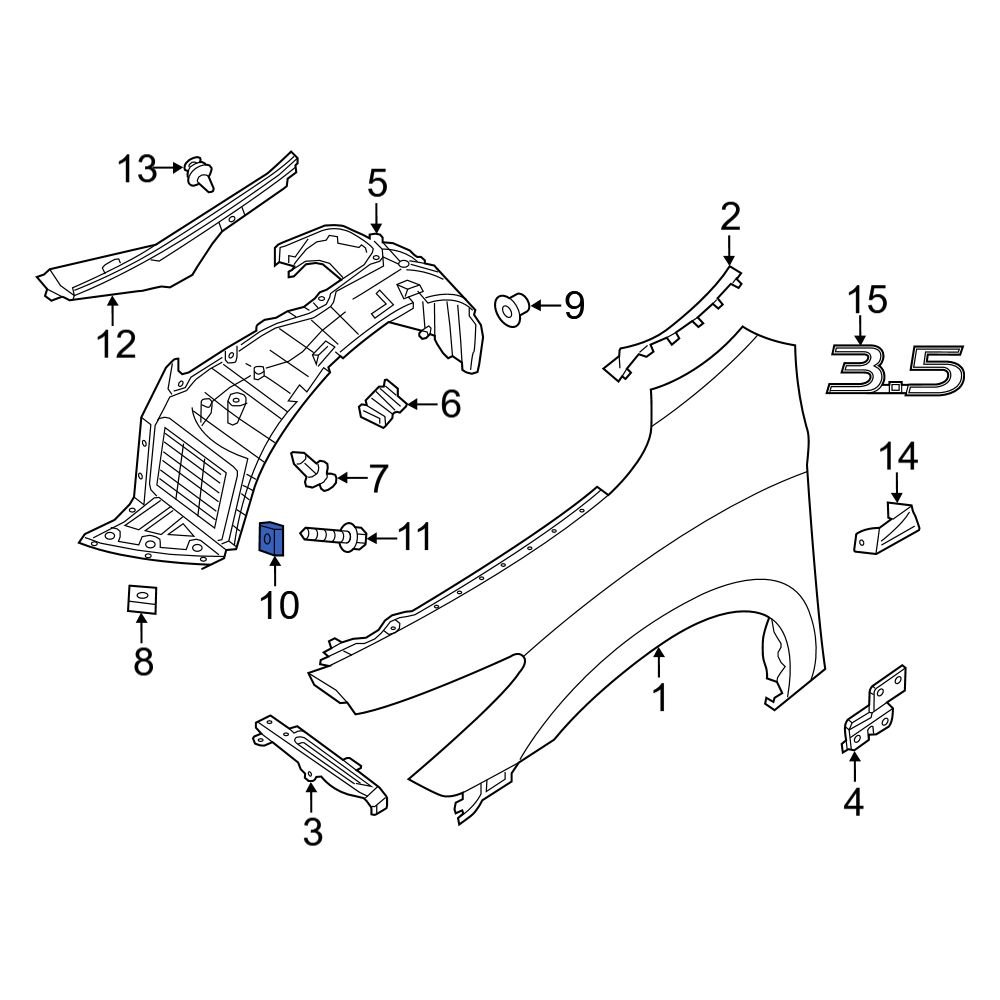 Infiniti OE 0124101011 - Fog Light Nut