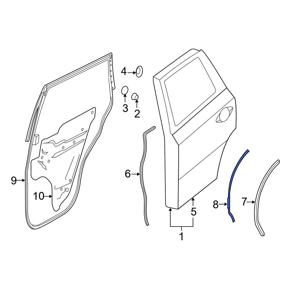 Infiniti OE 828933JA0B - Left Door Edge Guard