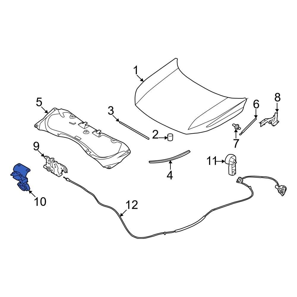 Infiniti OE 656706CA0A - Front Hood Safety Catch
