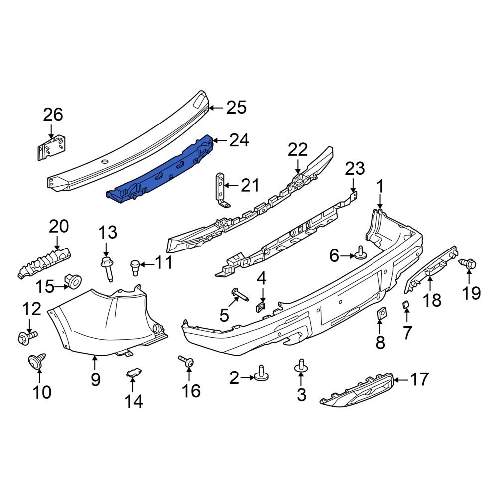 Infiniti OE 850309PJ0A - Rear Bumper Impact Bar