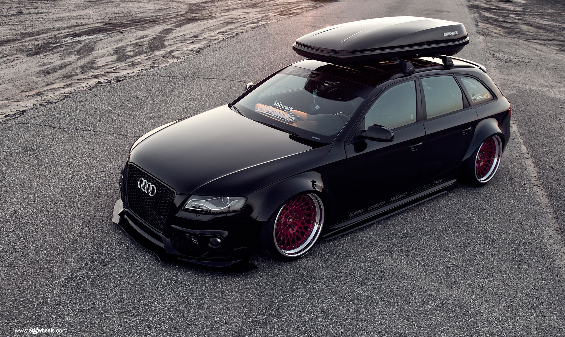 Stanced A4 Avant With a Roof Mount Cargo Box | CARiD.com Gallery