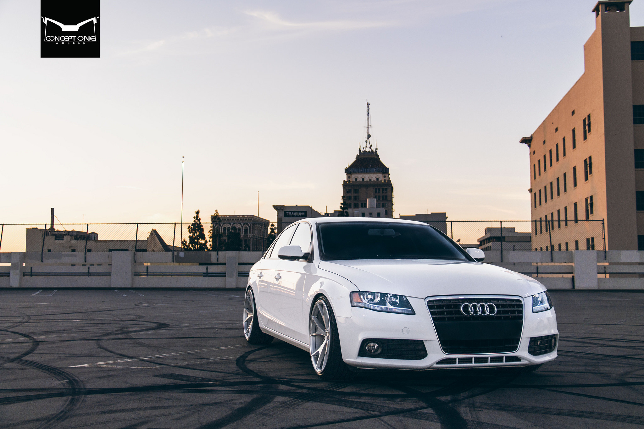 True Custom Look of White Audi A4 on Concept One Wheels | CARiD.com Gallery