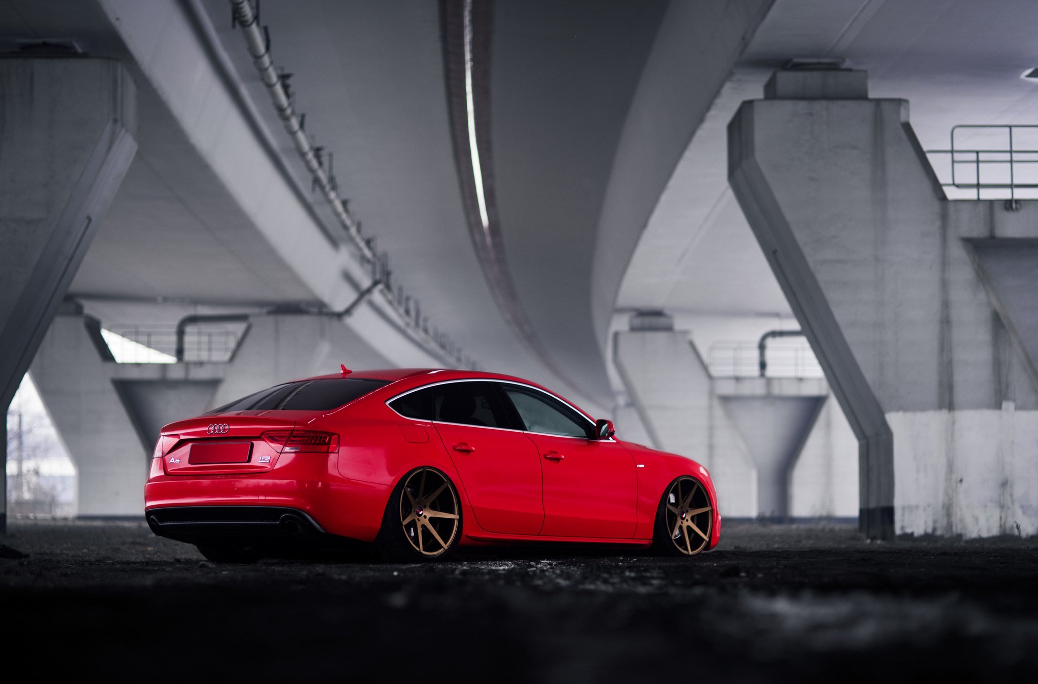 Custom Red Audi A5 Showing Off Bronze JR Rims | CARiD.com Gallery