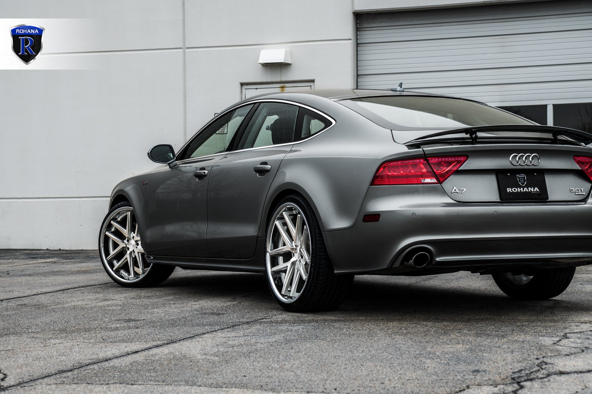 Solid Gray Audi A7 Put on Custom Chrome Rohana Rims | CARiD.com Gallery