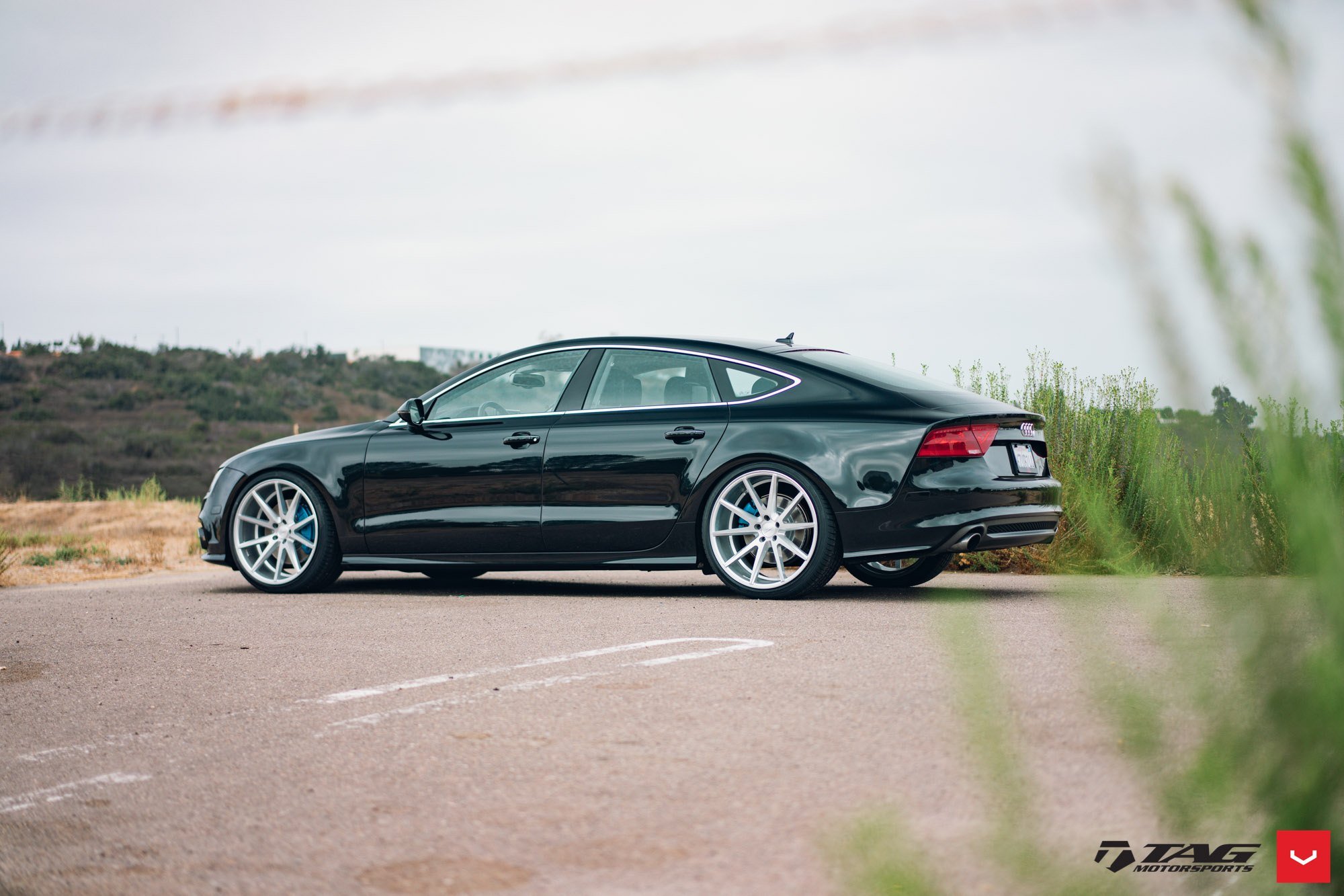 Advanced Design of Black Audi A7 Enhanced by Vossen Wheels | CARiD.com ...