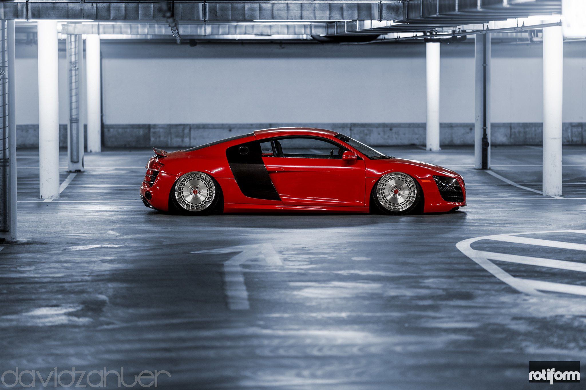 Screaming Red Audi R8 with CBU 3PC Wheels by Rotiform | CARiD.com Gallery