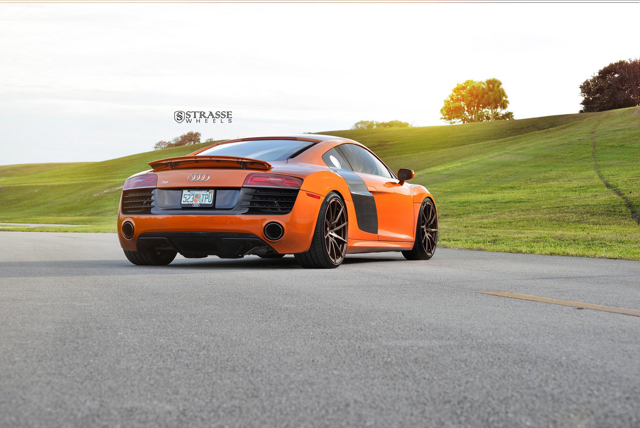 Satin Bronze Strasse Wheels Adorning Orange Audi R8 | CARiD.com Gallery