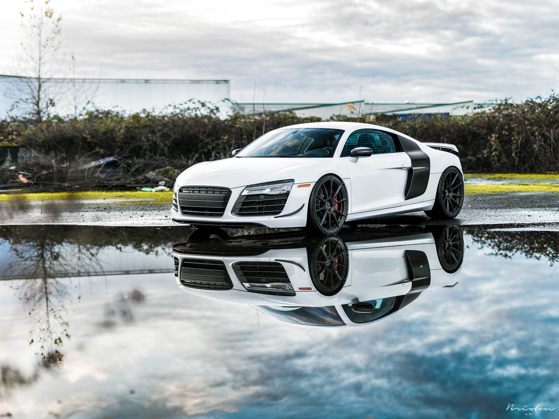 Satin Black Rims Give White Audi R8 a Touch of Style | CARiD.com Gallery