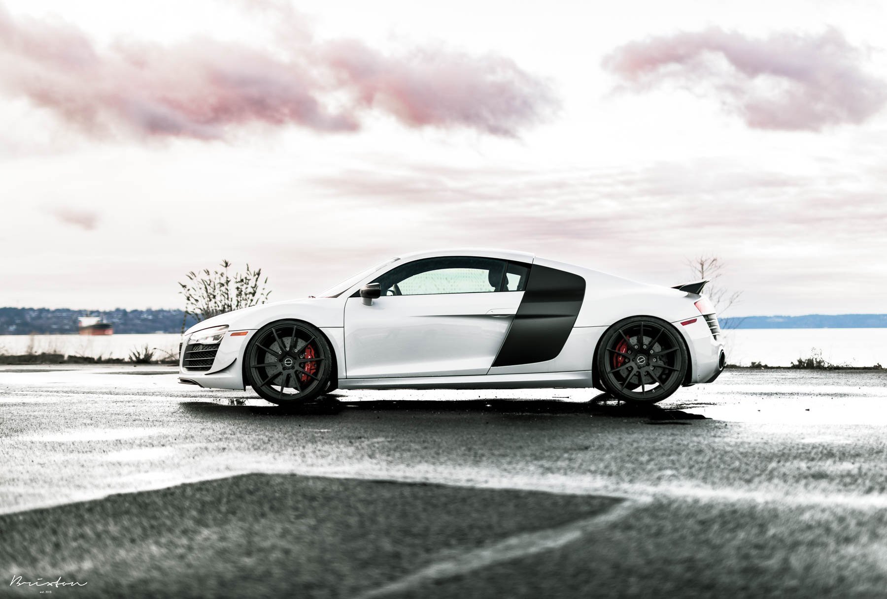Satin Black Rims Give White Audi R8 a Touch of Style | CARiD.com Gallery