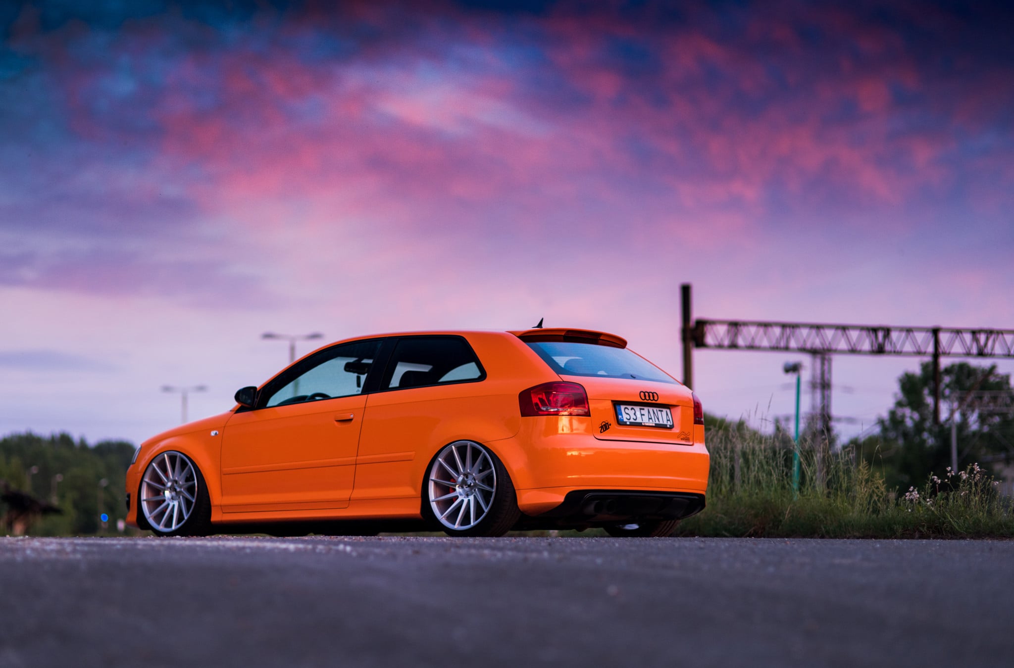 Hot Transformation of Orange Audi S3 with Blacked Out Mesh Grille ...