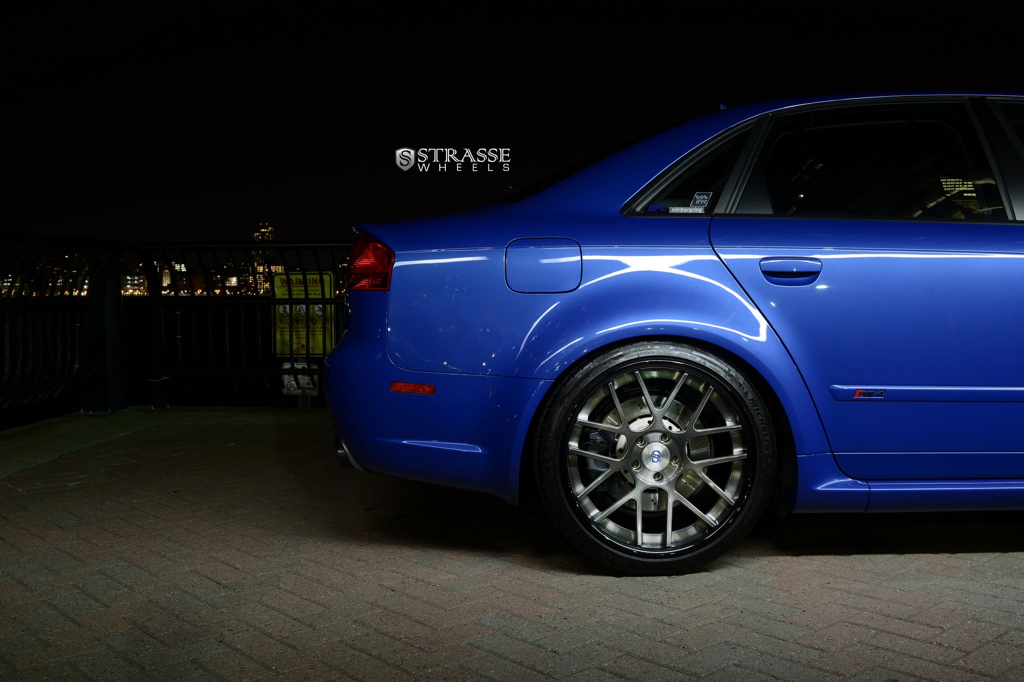 Blacked Out Mesh Grille Beautifying Blue Audi S4 | CARiD.com Gallery